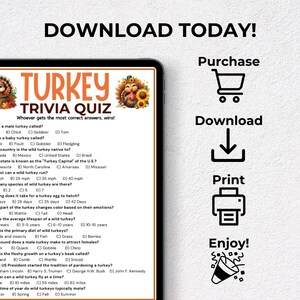 Turkey Trivia Game, Printable Thanksgiving Party Game, Fall Trivia Quiz ...
