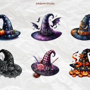 Halloween Witch Hats Clipart Bundle, Witch Hat Clipart, Halloween Witch ...