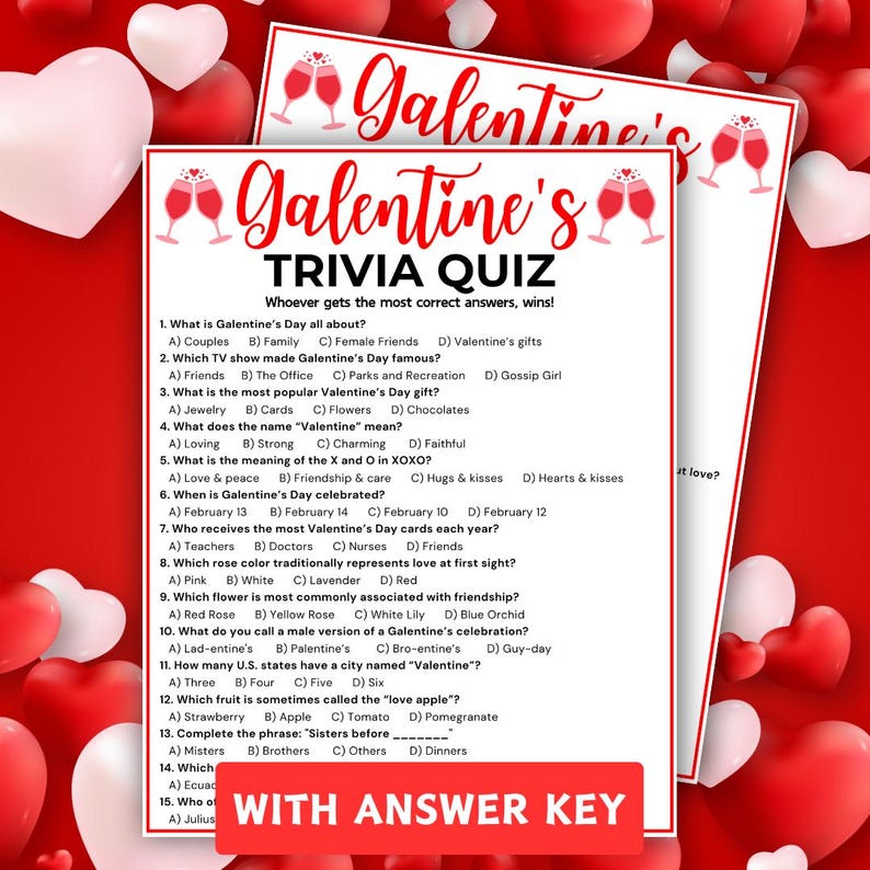 Galentines Day Trivia Game, Printable Galentines Games, Galentines ...