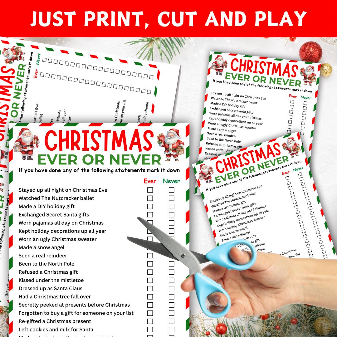 Never Have I Ever Christmas Game, Printable Christmas Game, Xmas Party ...