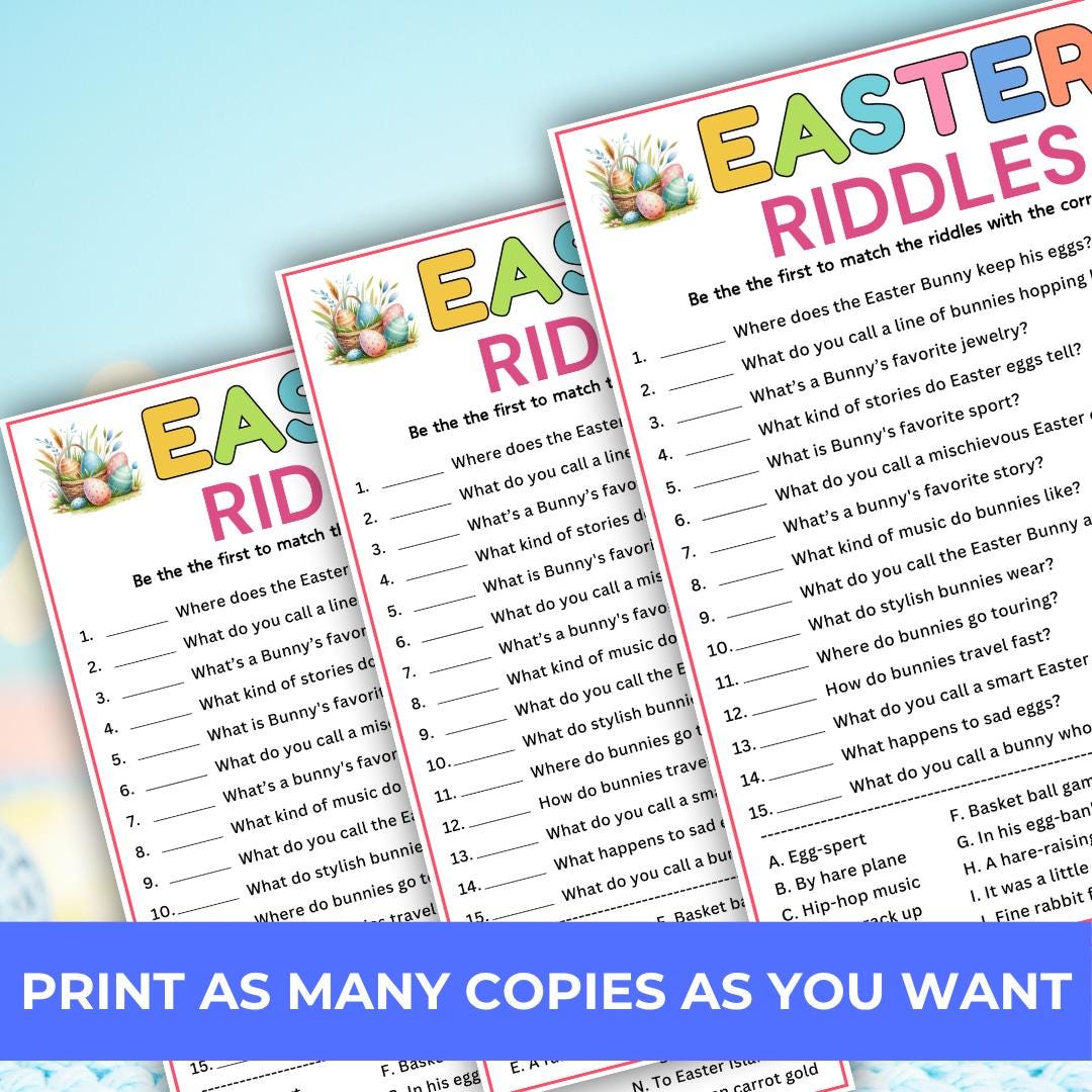 Easter Riddles Game With Answers, Printable Easter Games, Guess the ...