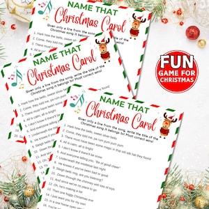 Name That Christmas Carol Game, Printable Christmas Game, Christmas ...