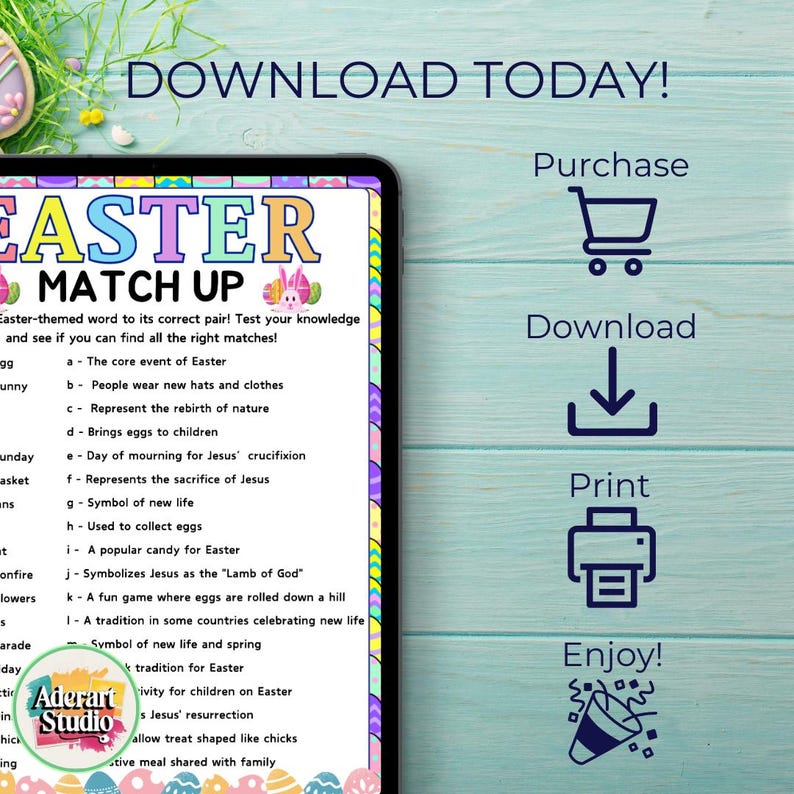 Easter Match up Game, Printable Easter Games, Easter Quiz, Easter Party ...