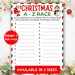Christmas A-Z Word Race Game, Christmas Party Games, Xmas Family Game ...