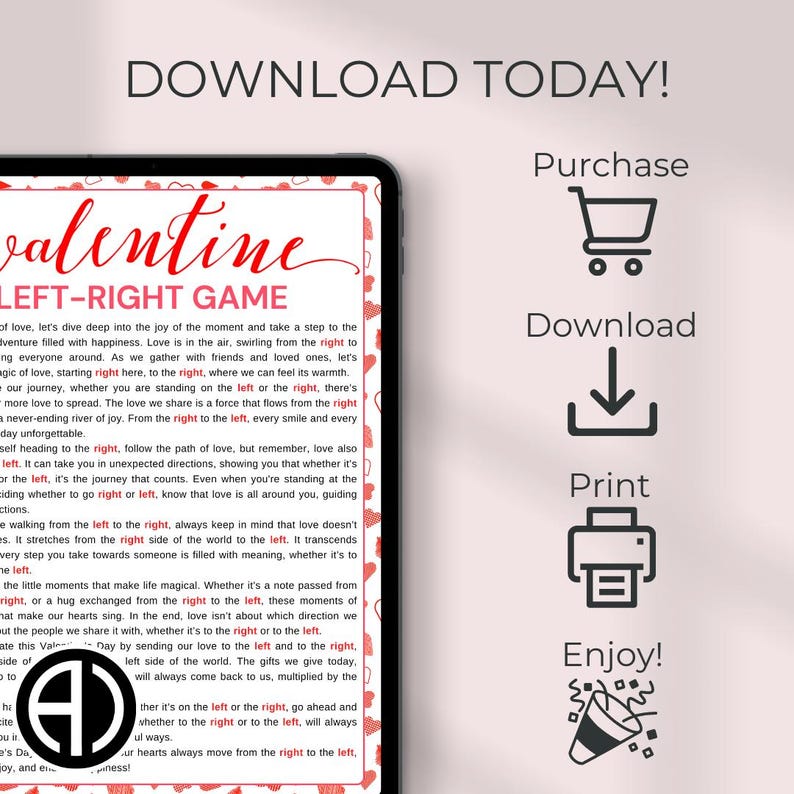 Left Right Valentine's Day Game, Valentine Printable Games for Kids ...