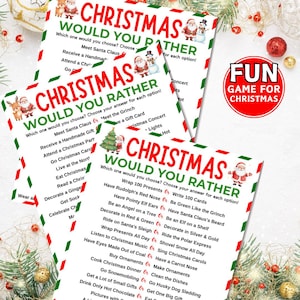 Christmas Would You Rather Game, Family Christmas Game, Christmas Party ...