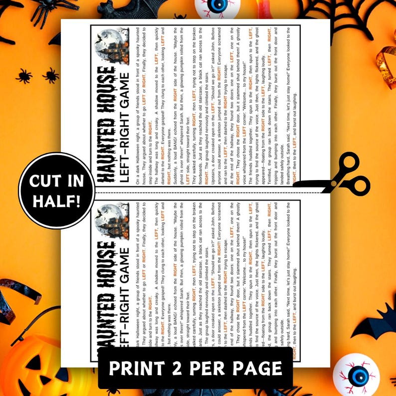 Halloween Haunted House Left-right Game, Pass the Prize Gift Exchange ...