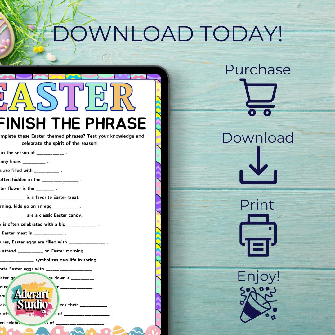 Easter Finish the Phrase Game, Easter Trivia Game, Printable Easter ...