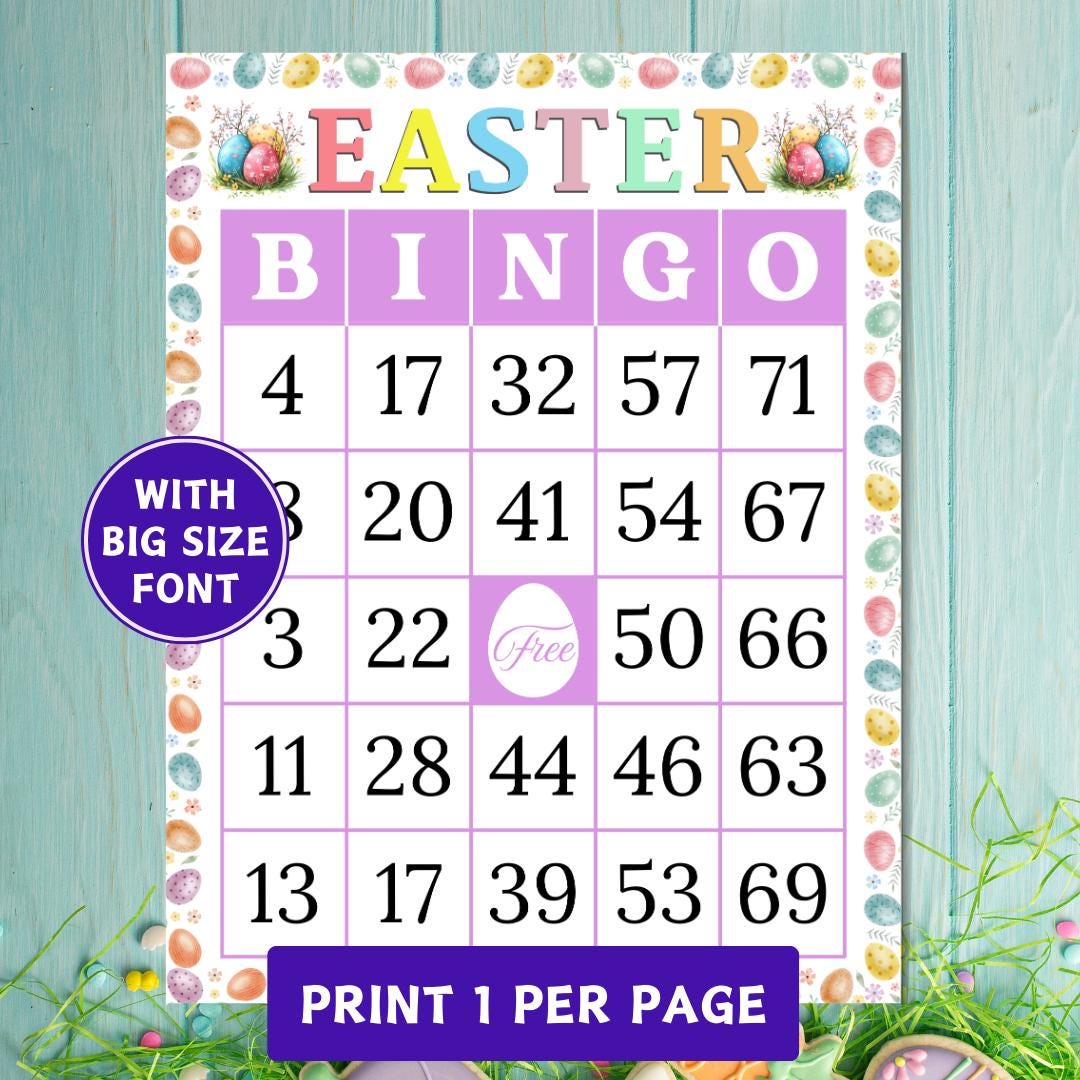 100 Easter Bingo Cards, Easter Party Game, Easter Bingo Game, Printable ...