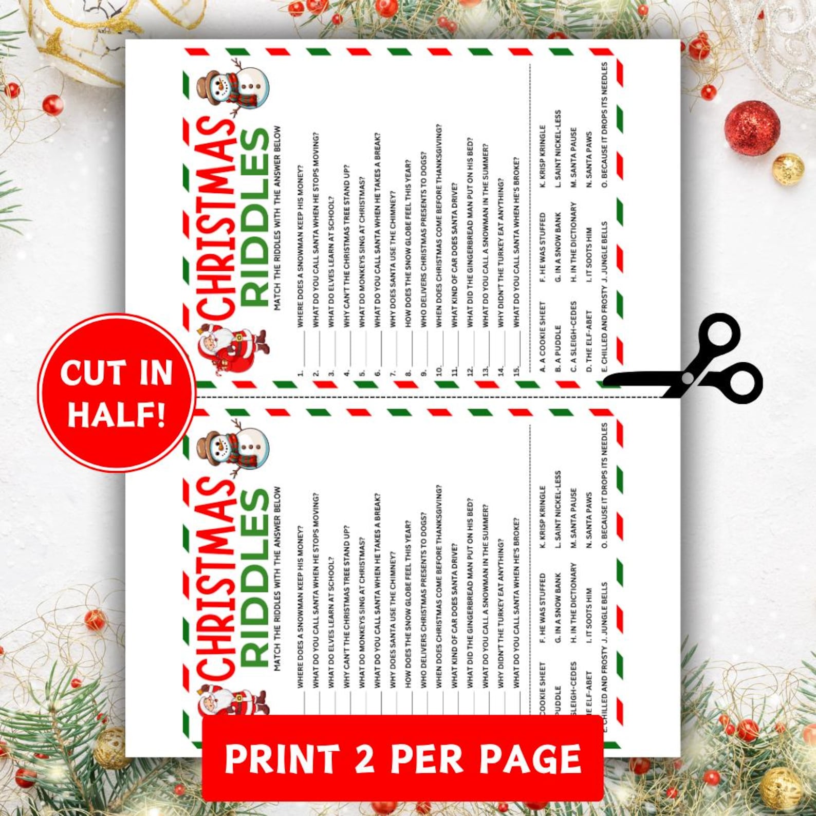 Christmas Riddles Game, Printable Christmas Games, Kids Christmas ...