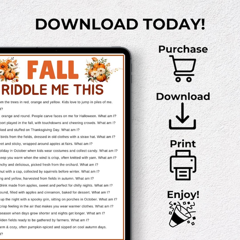 Fall Riddle Me This, Autumn Trivia Games, Family Fall Game Printable ...