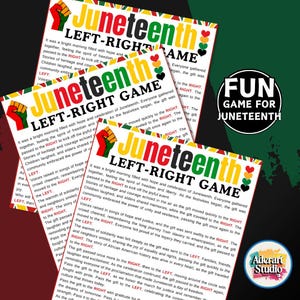 Left Right Juneteenth Game, Pass the Prize, Gift Exchange Game ...