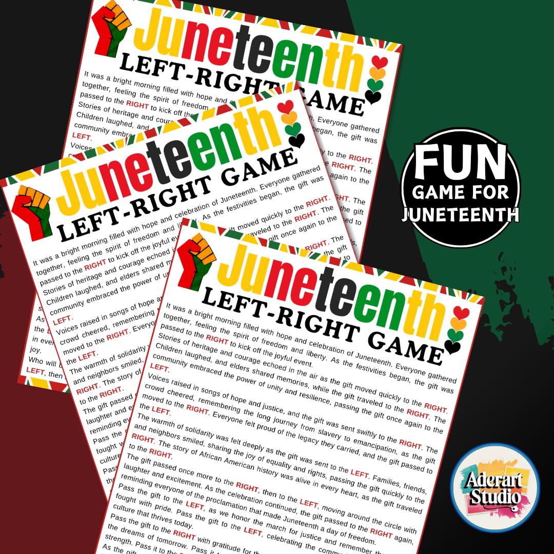 Left Right Juneteenth Game, Pass the Prize, Gift Exchange Game ...