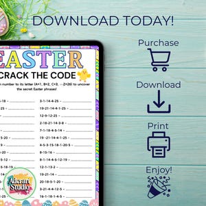 Easter Crack the Code Game, Printable Easter Activity for Kids and ...