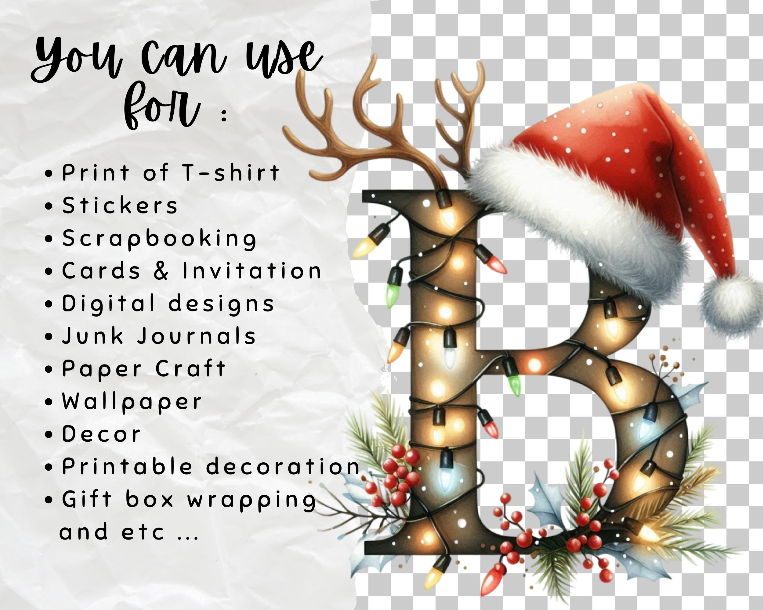 Watercolor Christmas Alphabet Lights Clipart, Festive Holiday Letters ...