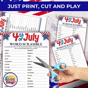 4th of July Word Scramble Game, Printable Independence Day Party Games ...