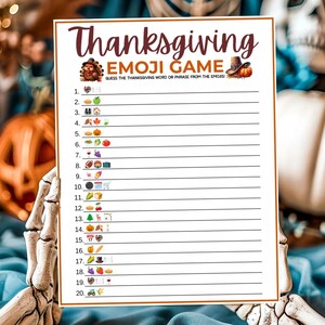 Thanksgiving Emoji Game, Thanksgiving Party Game, Friendsgiving Games ...