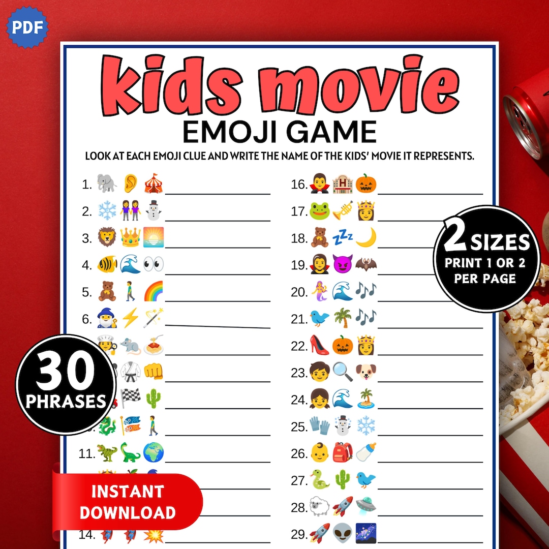 Kids Movie Emoji Game, Emoji Movie Guessing Game, Children's Movies ...