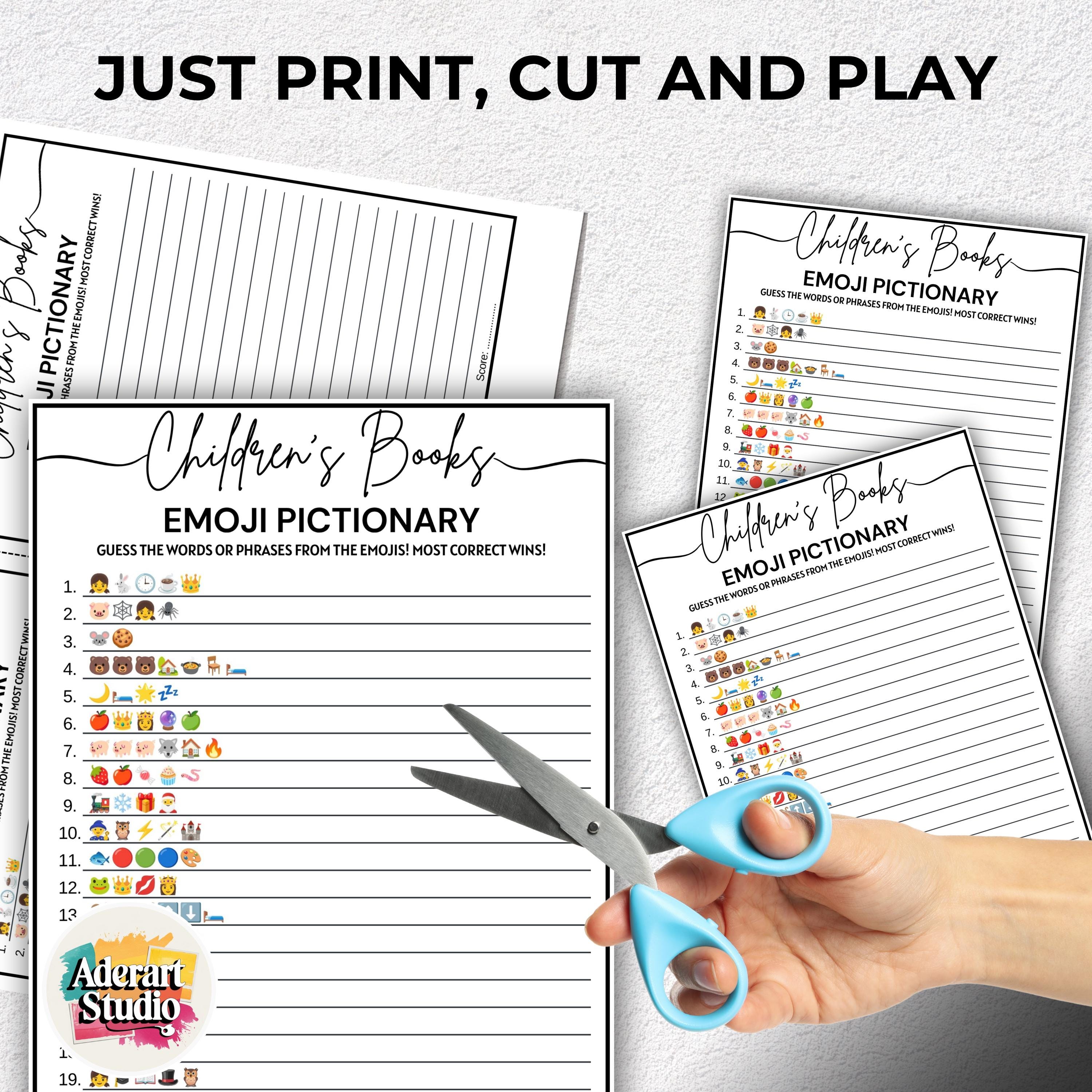 Children's Books Emoji Game, Guess the Book Emoji Quiz, Printable Baby ...