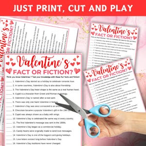 Valentine's Day Fact or Fiction Game, Printable Trivia Party Game ...
