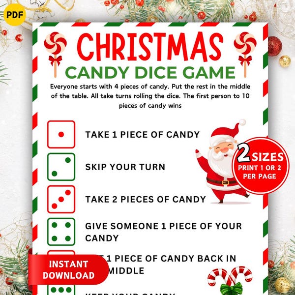 Grinch Dice Candy Game - Etsy