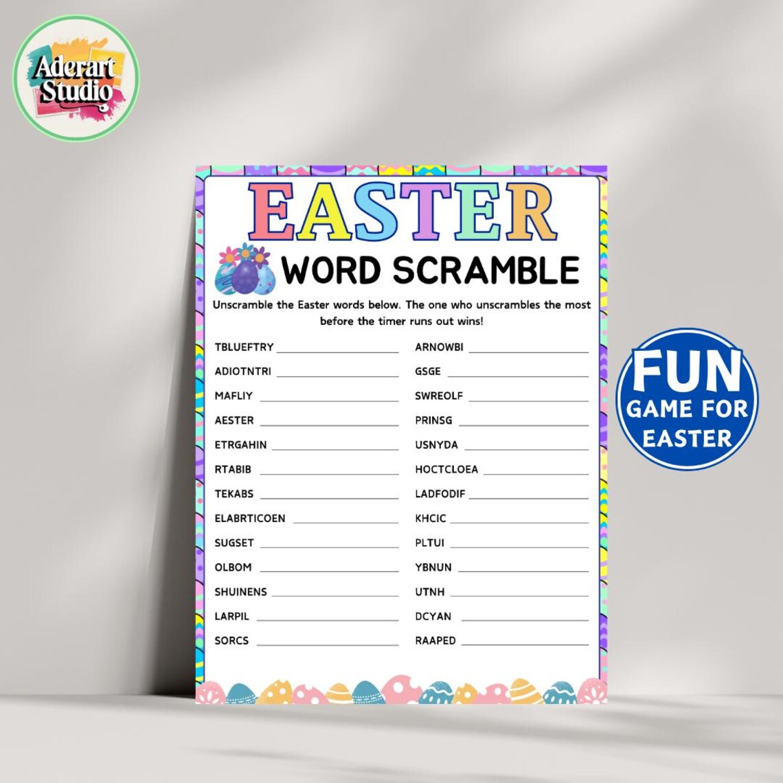 Easter Word Scramble Game, Printable Easter Game, Fun Activity Word ...