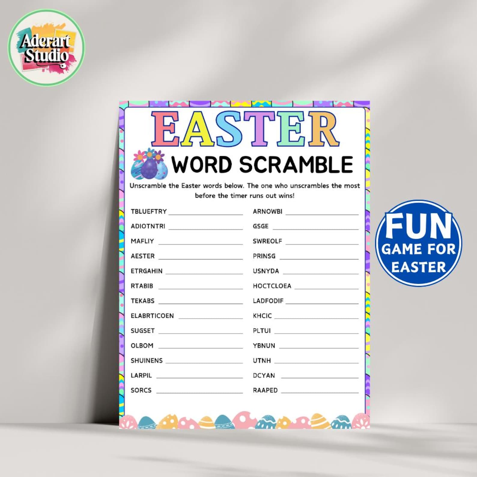 Easter Word Scramble Game, Printable Easter Game, Fun Activity Word ...