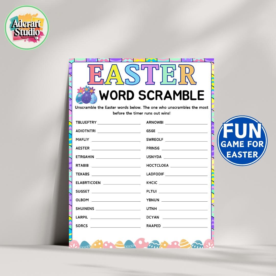 Easter Word Scramble Game, Printable Easter Game, Fun Activity Word ...