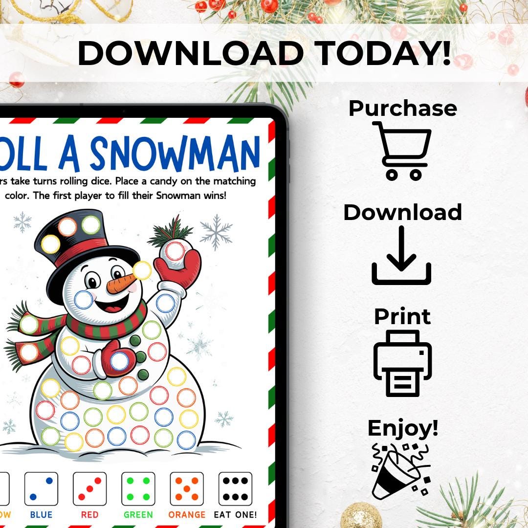 Christmas Dice Game Bundle: Roll a Christmas Tree, Reindeer, Santa ...