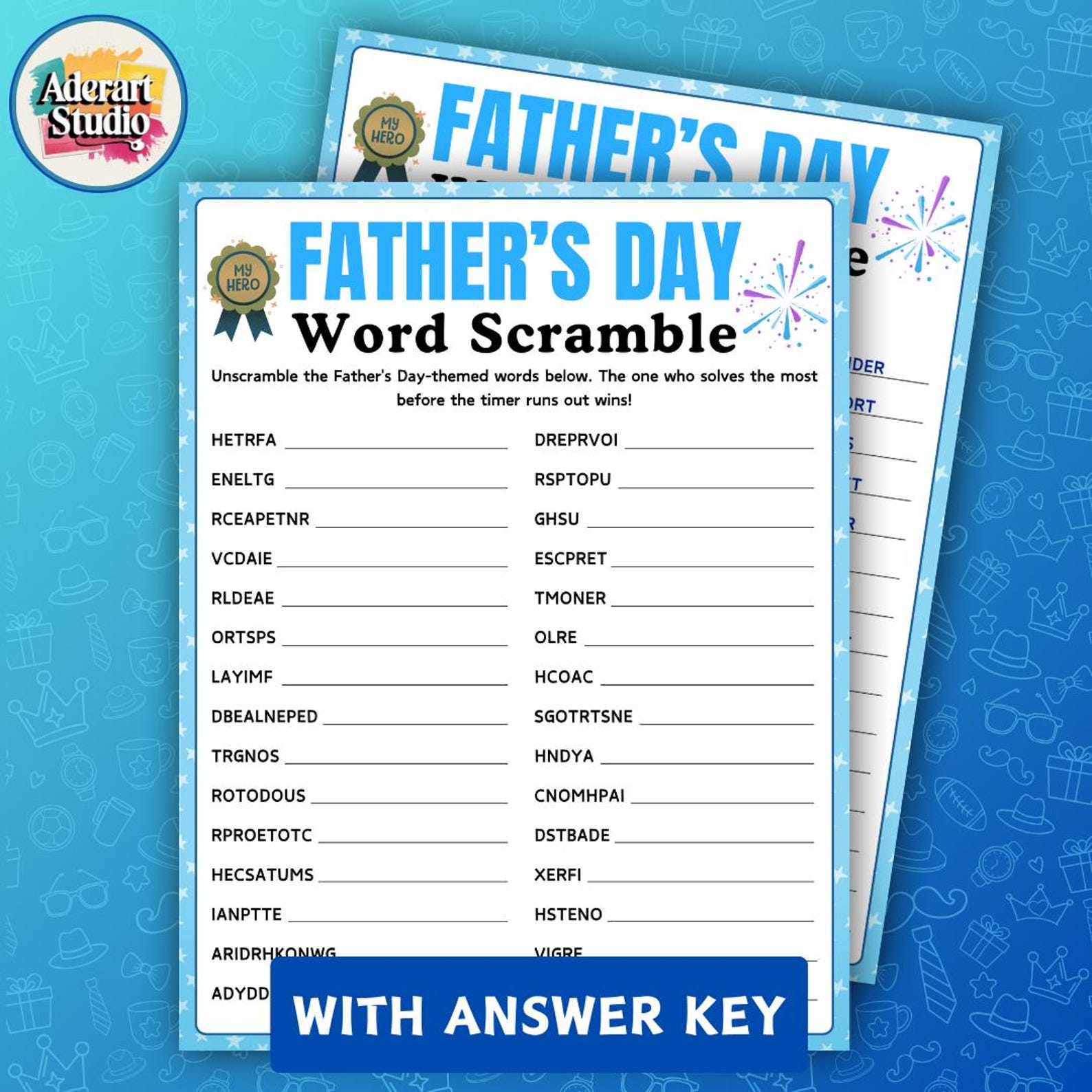 Father's Day Word Scramble Game, Printable Fathers Day Party Games ...