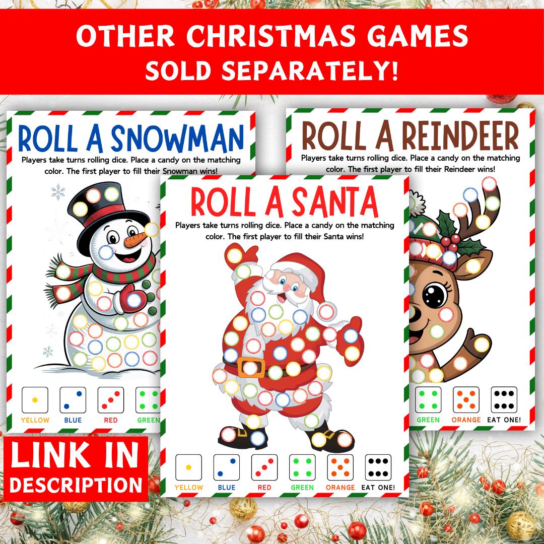 Roll a Christmas Tree Game, Printable Christmas Game for Kids & Adult ...