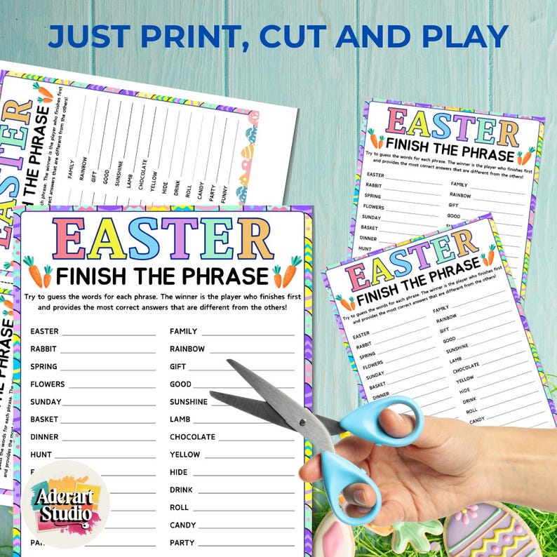 Easter Finish the Phrase Game, Finish My Phrase, Printable Word Games ...