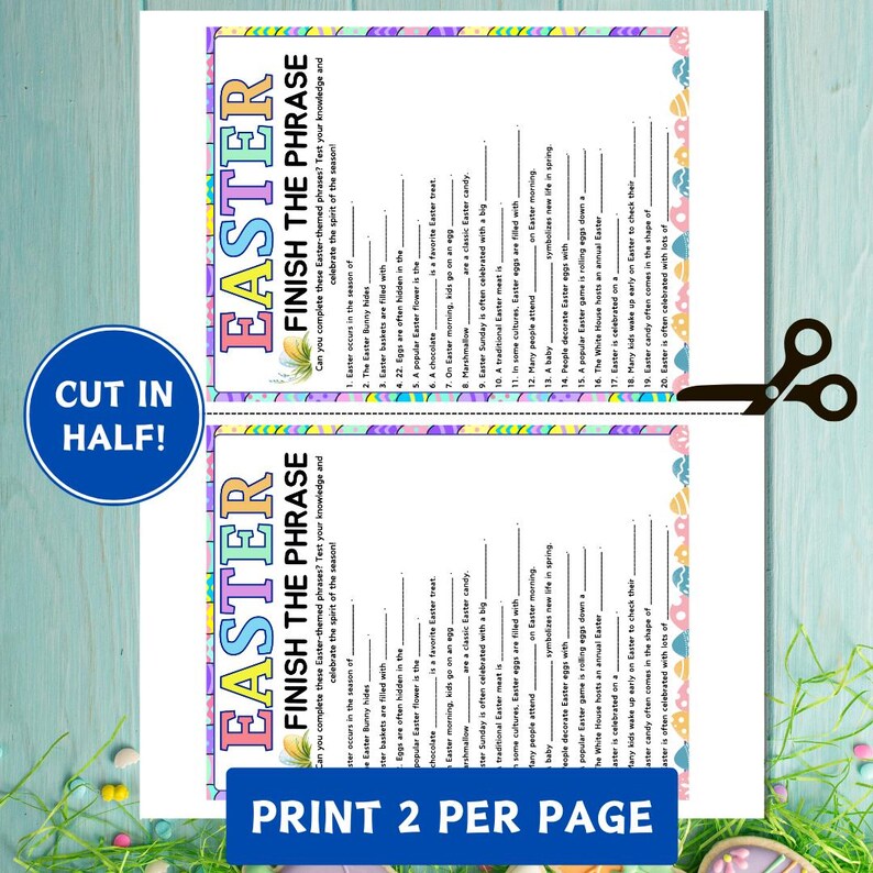 Easter Finish the Phrase Game, Easter Trivia Game, Printable Easter ...