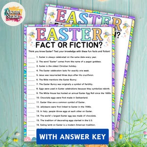 Easter Fact or Fiction Game, Printable Easter Fact Quiz, Easter Trivia ...