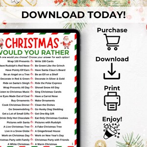Christmas Would You Rather Game, Family Christmas Game, Christmas Party ...