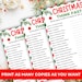 Christmas Think Fast Game! Printable Christmas Games, Think Quick ...