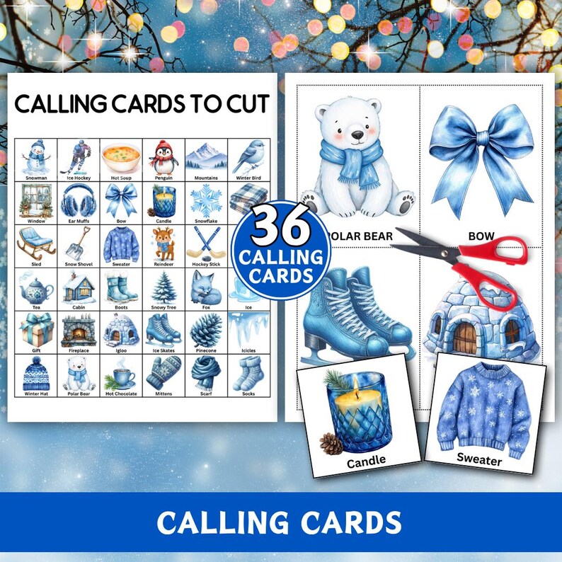 50 Winter Bingo Cards, Winter Bingo, Winter Themed Bingo Cards PDF ...