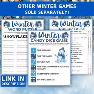 Winter Scattergories Game, Printable Winter Game, 4 Scattergories Lists ...