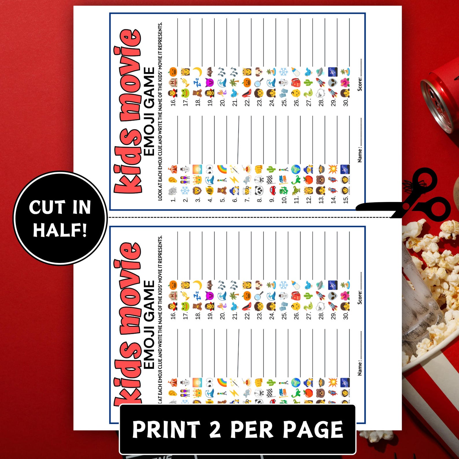 Kids Movie Emoji Game, Guess the Movie Game, Movie Trivia Game, Emoji ...