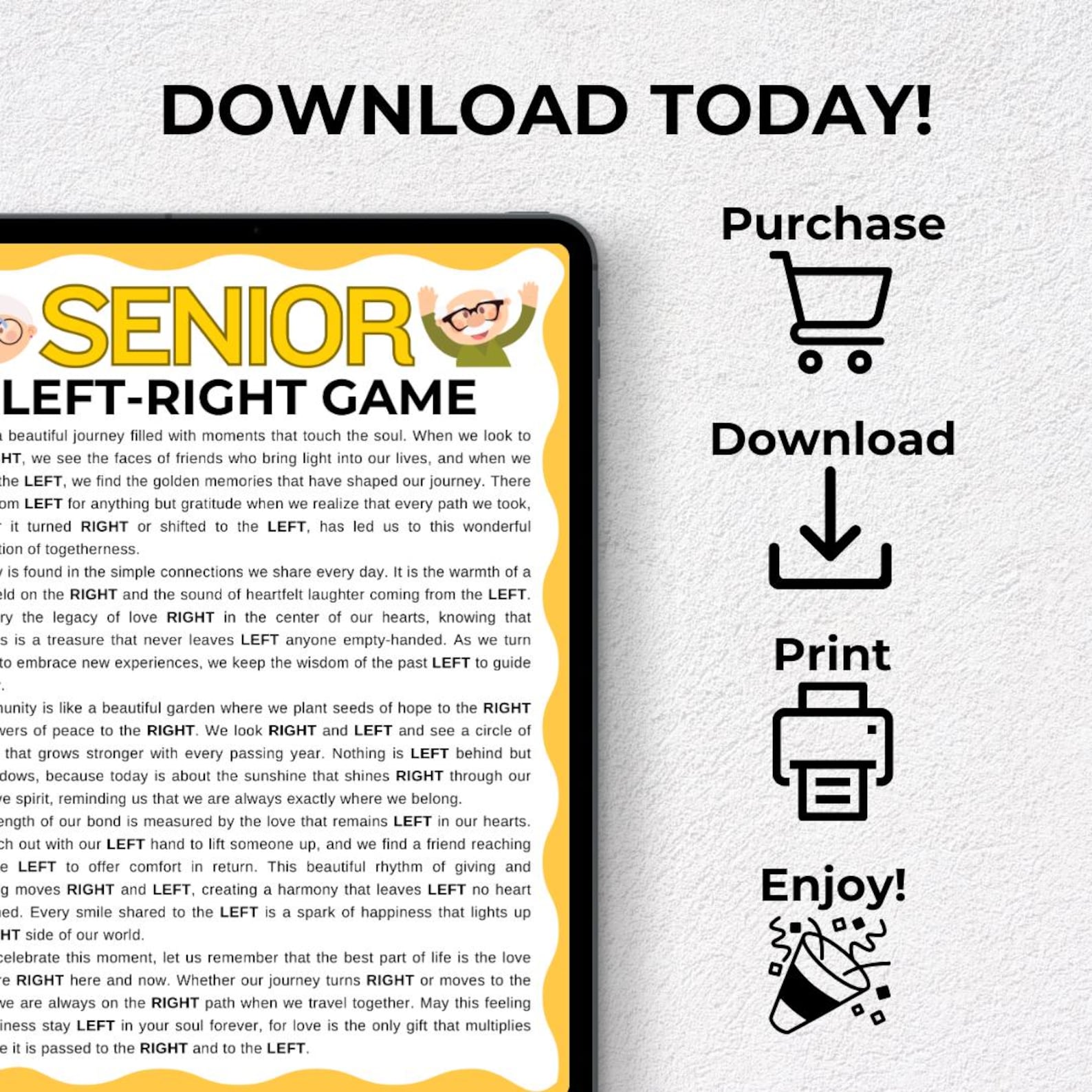 Senior Left Right Game, Senior Pass the Gift Game, Senior Party Game ...