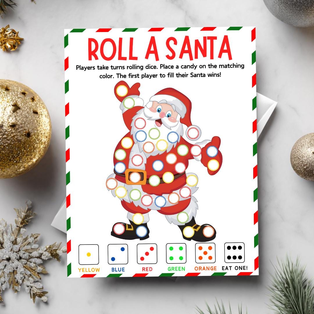 Christmas Dice Game Bundle: Roll a Christmas Tree, Reindeer, Santa ...