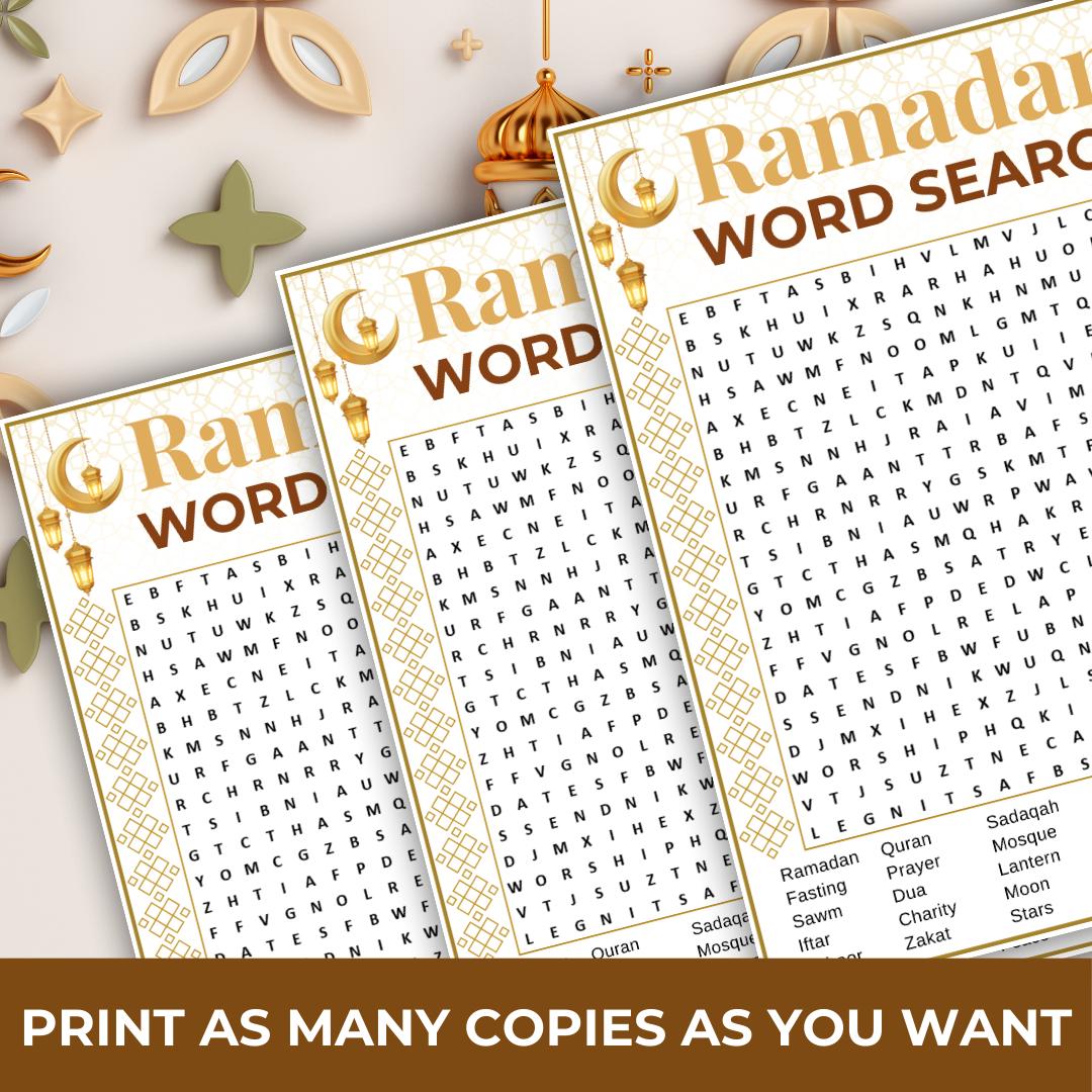 Ramadan Word Search Game, Printable Ramadan Game, Eid Party Games, Word ...