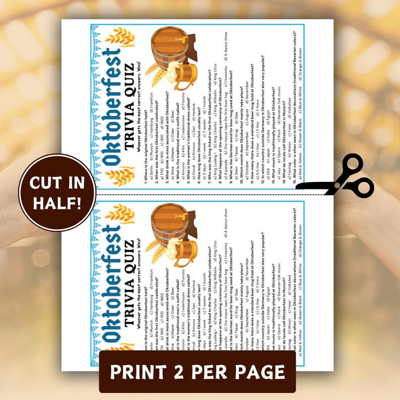 Oktoberfest Trivia Game, Printable Oktoberfest Games, Oktoberfest Party ...