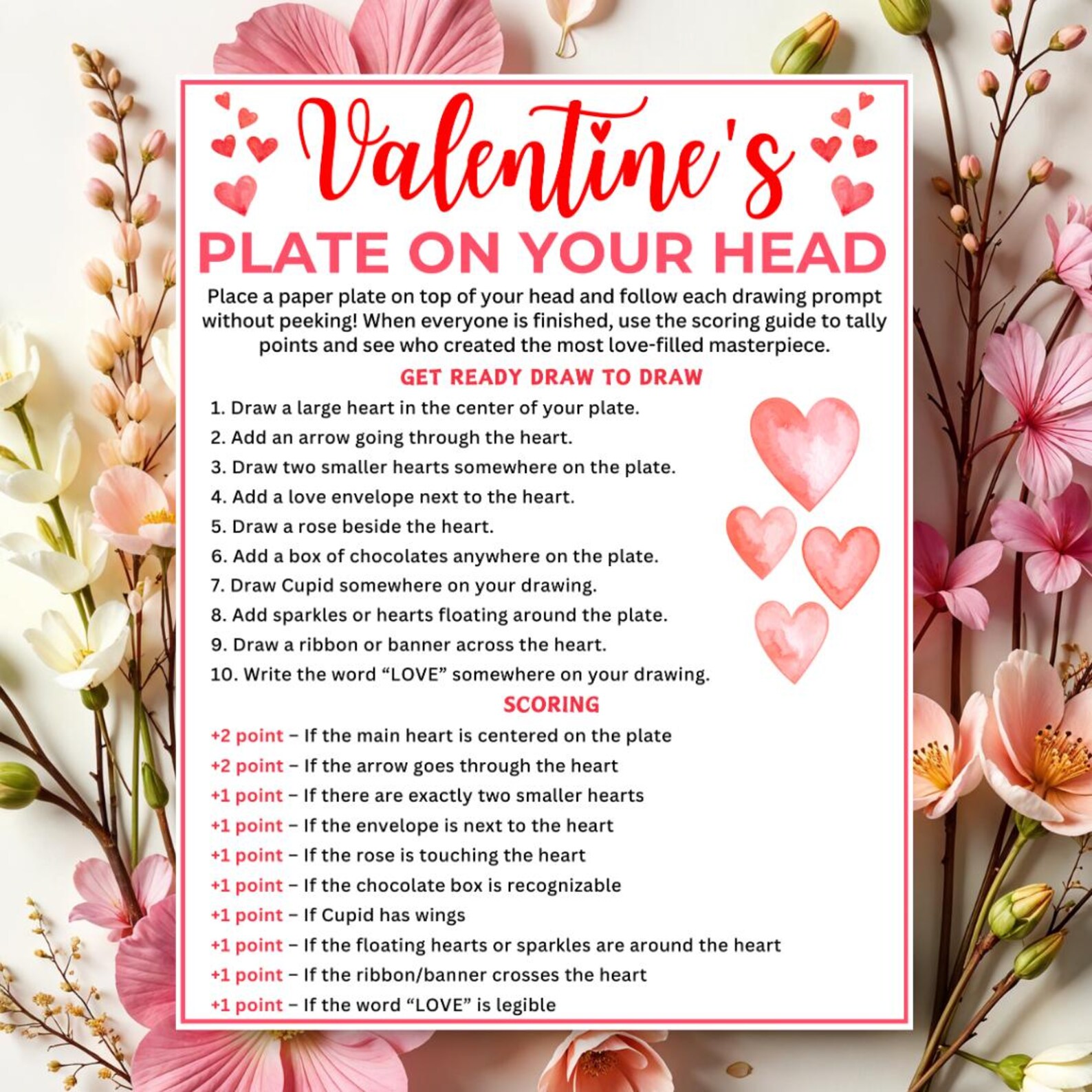 Valentine's Day Plate on Your Head Game, Valentines Party Games ...