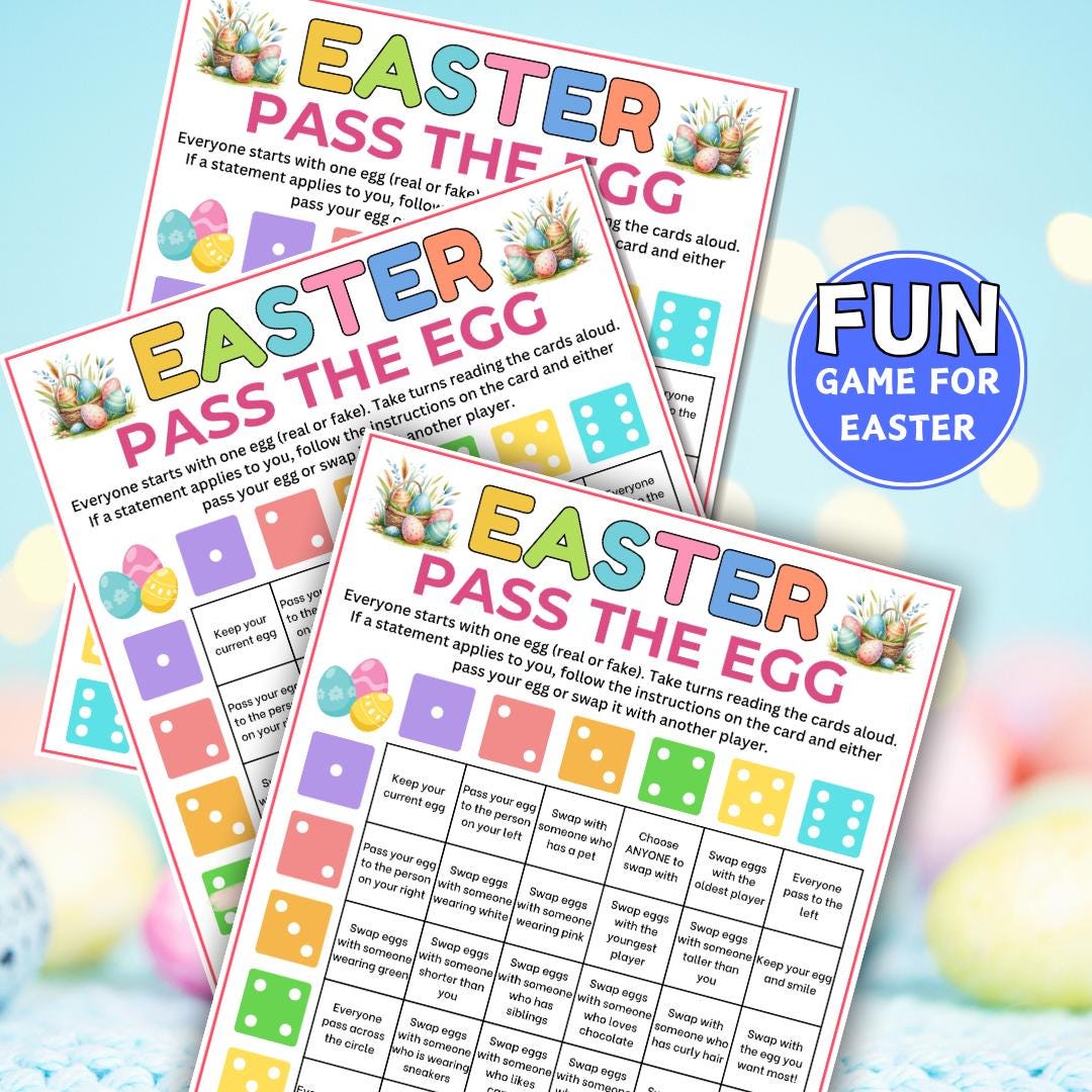 Easter Pass the Egg Game, Easter Left Right Dice Game, Easter Party ...