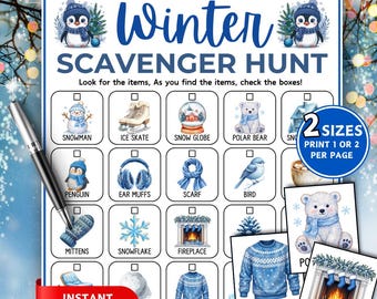 Christmas Scavenger Hunt, Indoor Treasure Hunt, Christmas Game for Kids ...