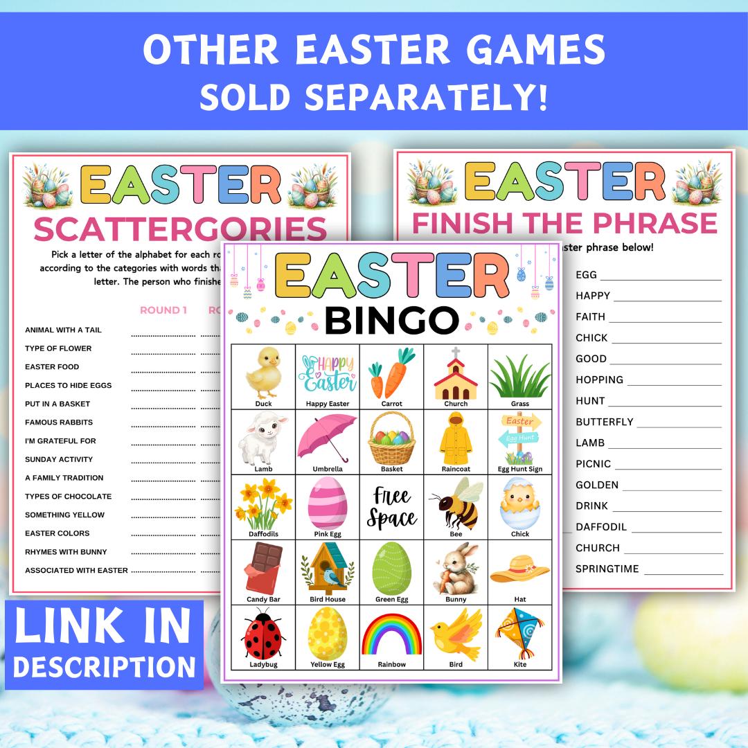 Easter Think Fast Game! Printable Easter Games, Think Quick Trivia Game ...