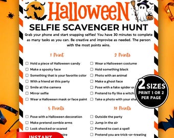 Halloween Photo Scavenger Hunt Game, Halloween Games for Kids Teens ...