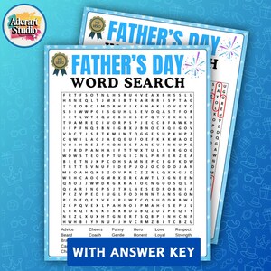 Father's Day Word Search Game, Printable Fathers Day Party Game, Word ...