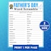 Father's Day Word Scramble Game, Printable Fathers Day Party Games ...